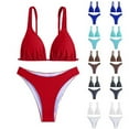 EchfiProm Bikini Swimsuits for Women Two Piece Swimwear High Cut Red ...