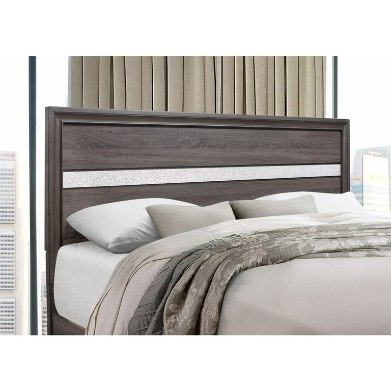 Global Furniture USA Seville Melamine Gray Wood King Bed with Under Bed Storage