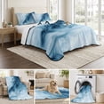 Abstract Blue Gradient Marble Texture 3 Pieces Quilt Set,1 Quilt with 2 ...
