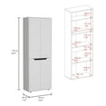Narrow Kitchen Pantry Cabinet with 5 Shelves, 66.9"H x 11.8"W x 23.6"D ...