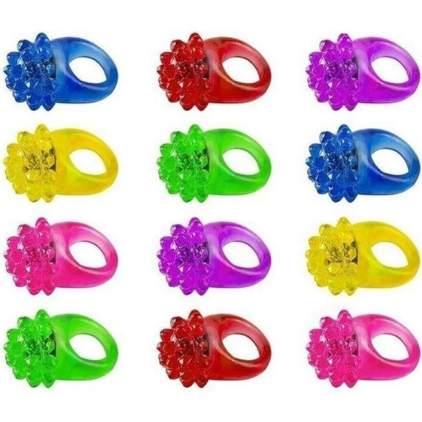 Light Up Rings for Kids- Assorted LED Spikey Glow Light Rings- Pack of ...