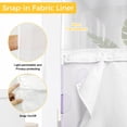 No Hook Shower Curtain with Snap in Liner, Abstract Purple White Theme ...