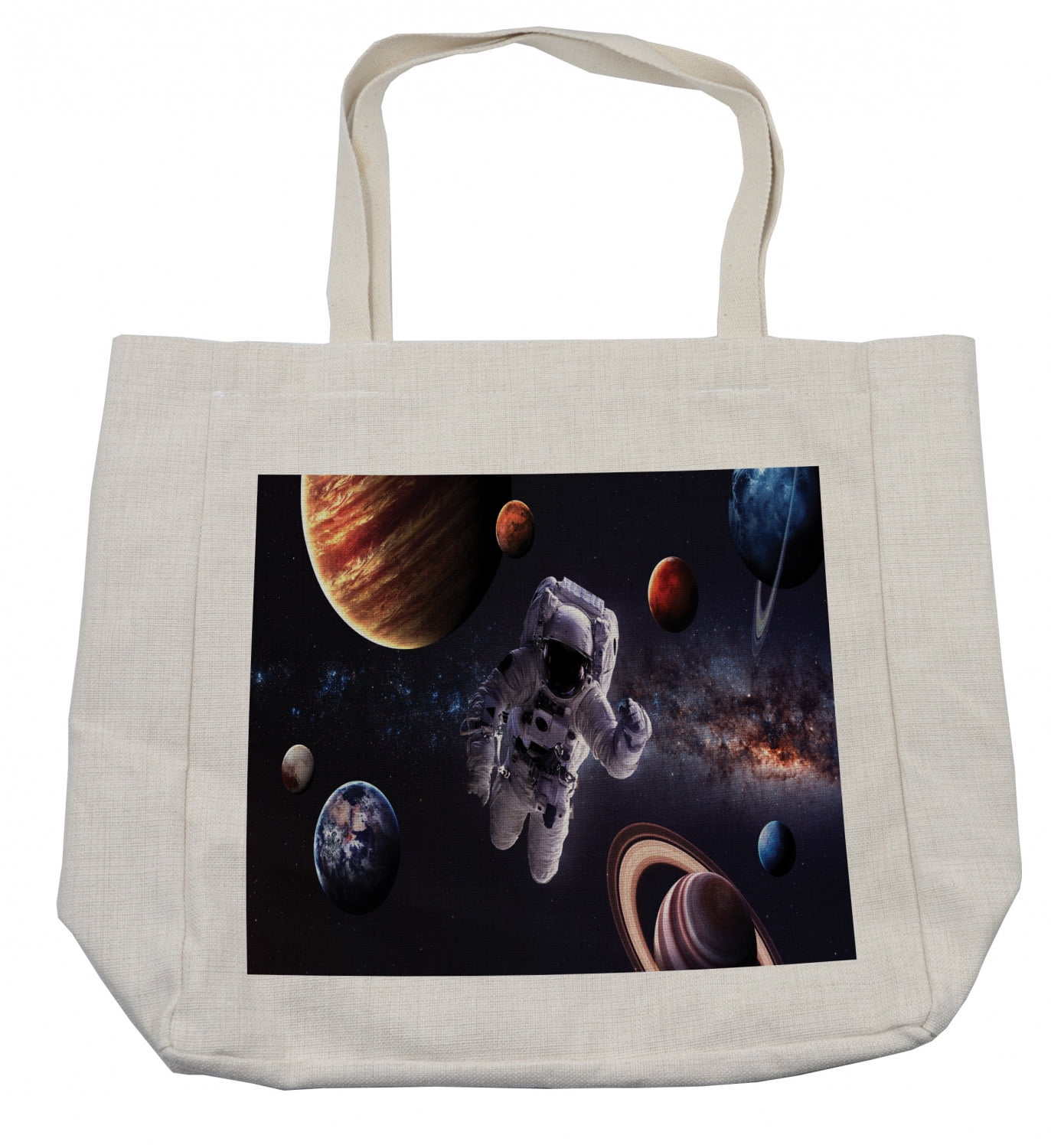 Outer Space Shopping Bag, Astronaut Between Planets Mars Neptune ...