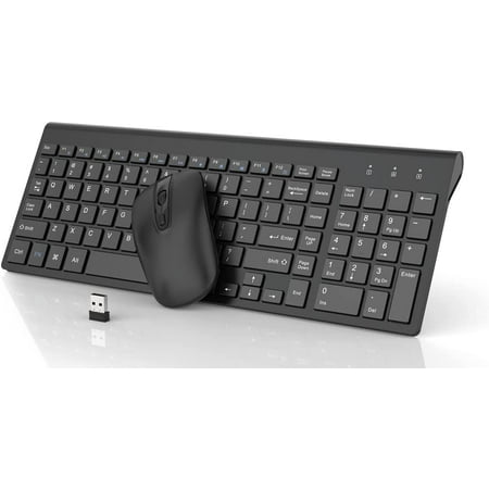 Wireless Keyboard Mouse Combo，KSCD Energy Saving Silent Ultra-Thin Full ...