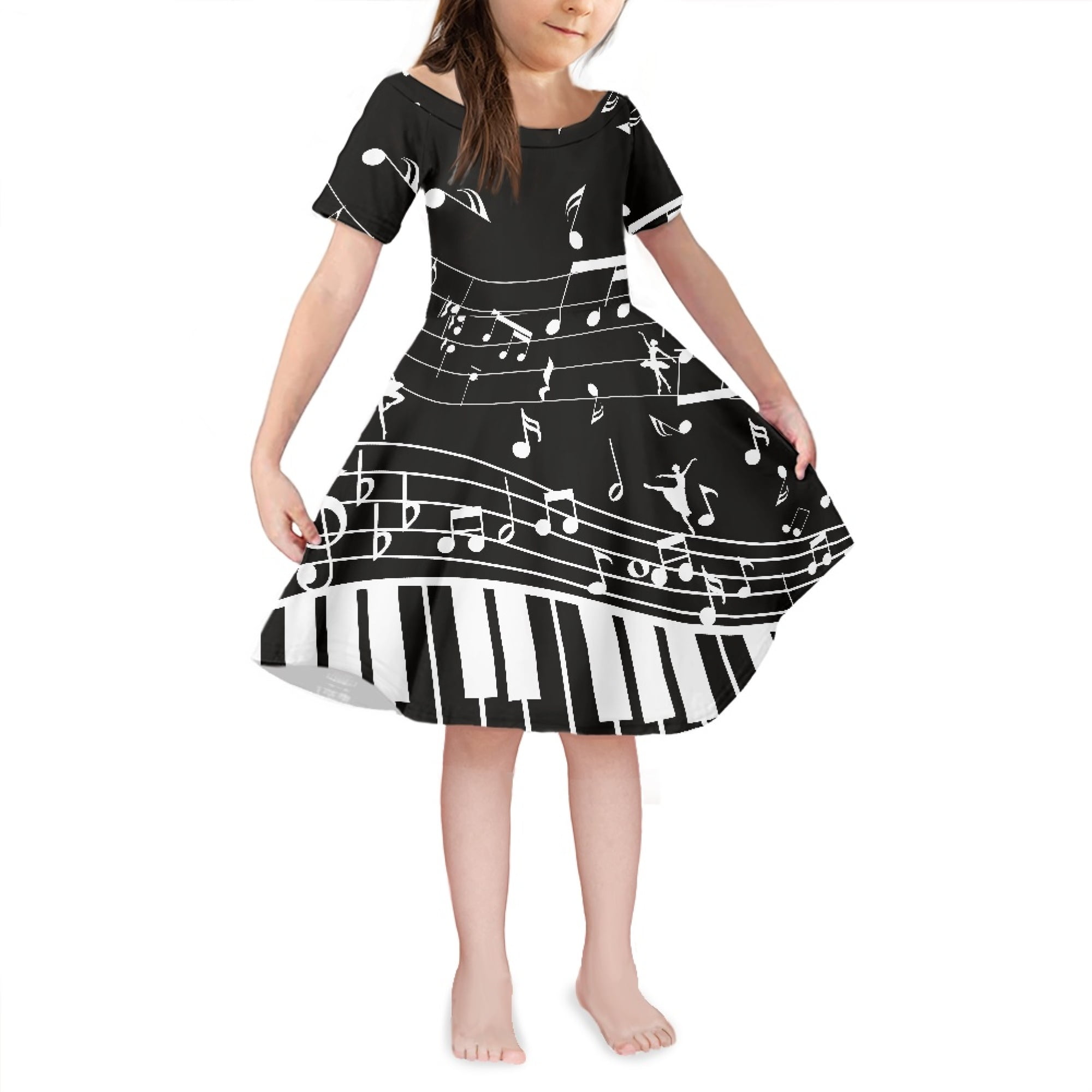NETILGEN Abstract Piano Music Notes Teen Girl Dresses for School Spring ...
