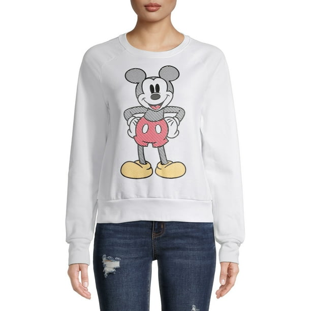 Disney Mickey Mouse Juniors' Long Sleeve Knit Top - Walmart.com ...