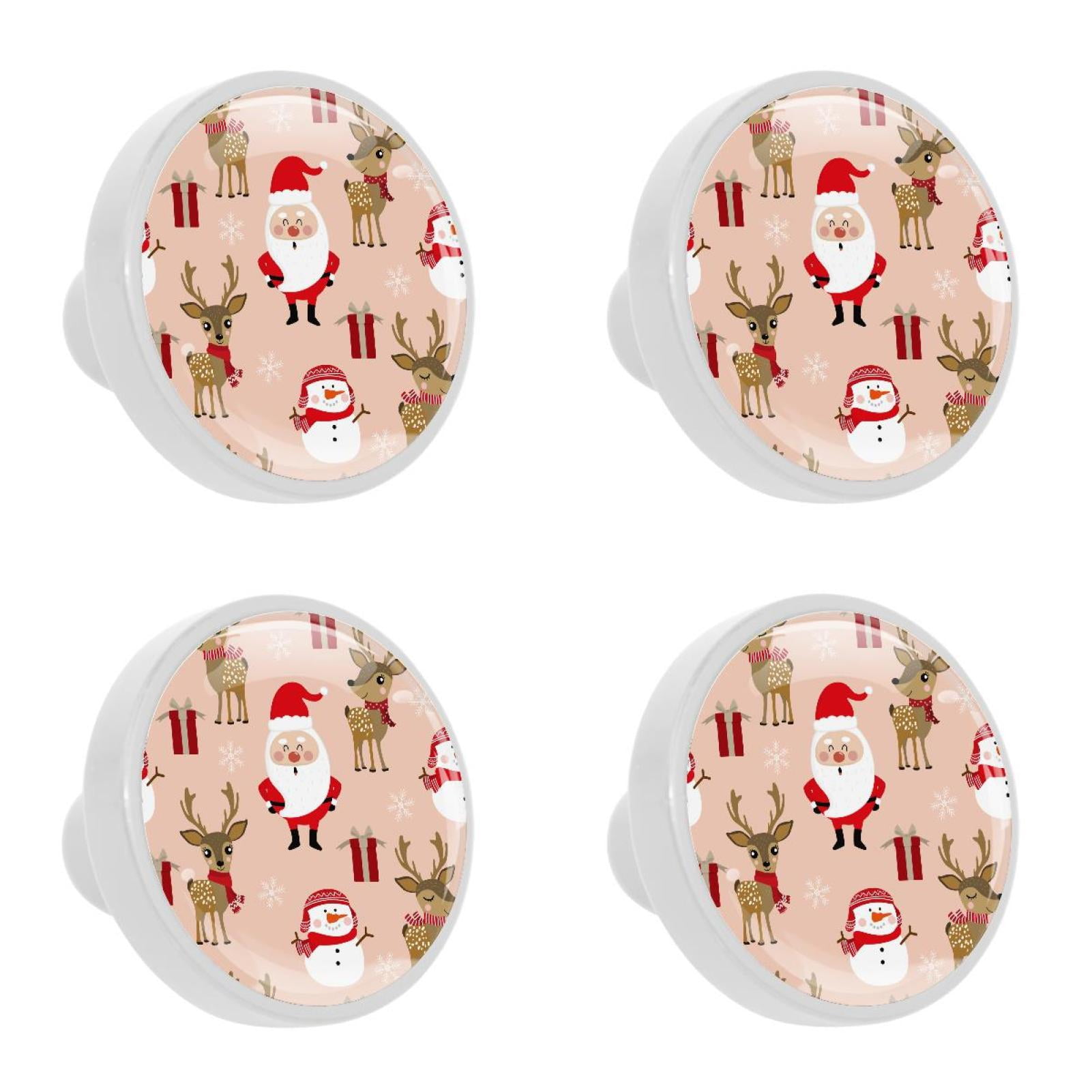 4 Pcs Christmas Knobs for Kitchen Cabinet Cupboard Dresser Bookcase ...