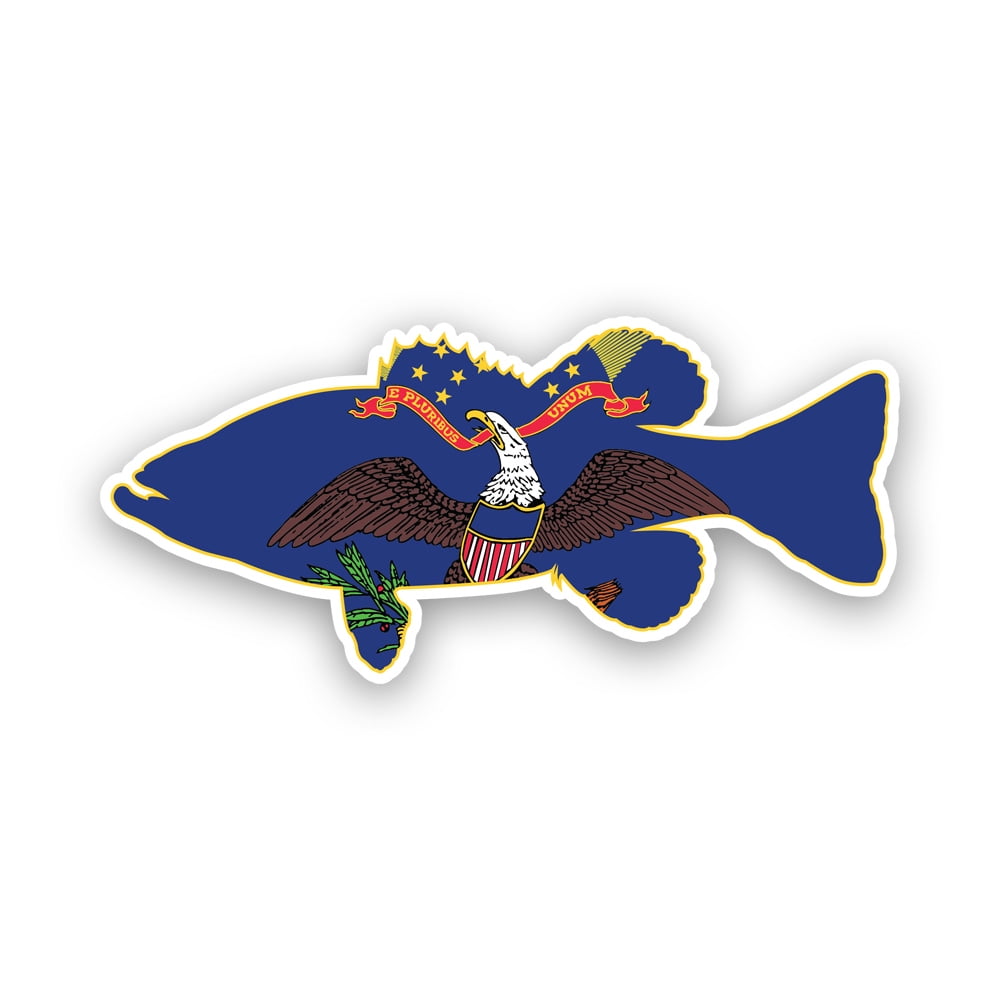 North Dakota Bass Flag Sticker Decal - Self Adhesive Vinyl ...