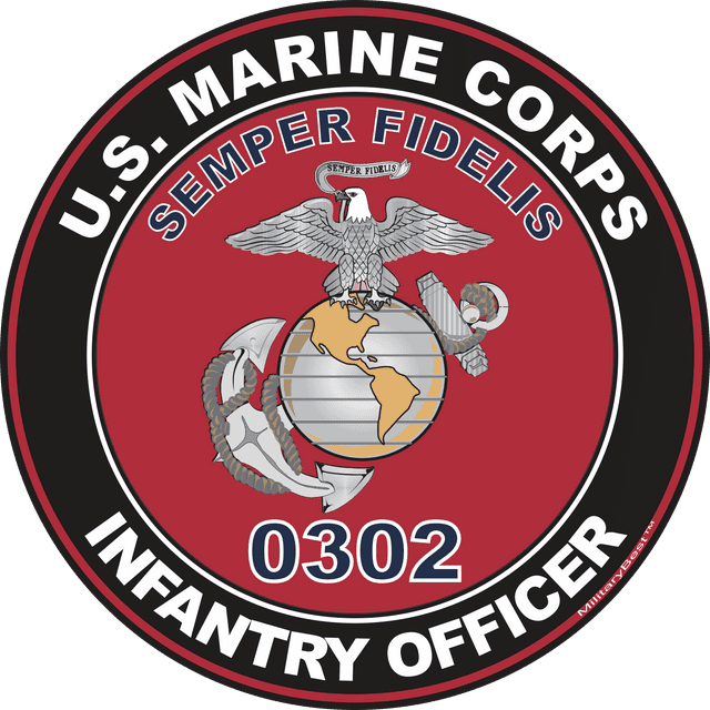 U.S.M.C. MOS 0302 Infantry Officer Decal 3.8" - Red - Walmart.com
