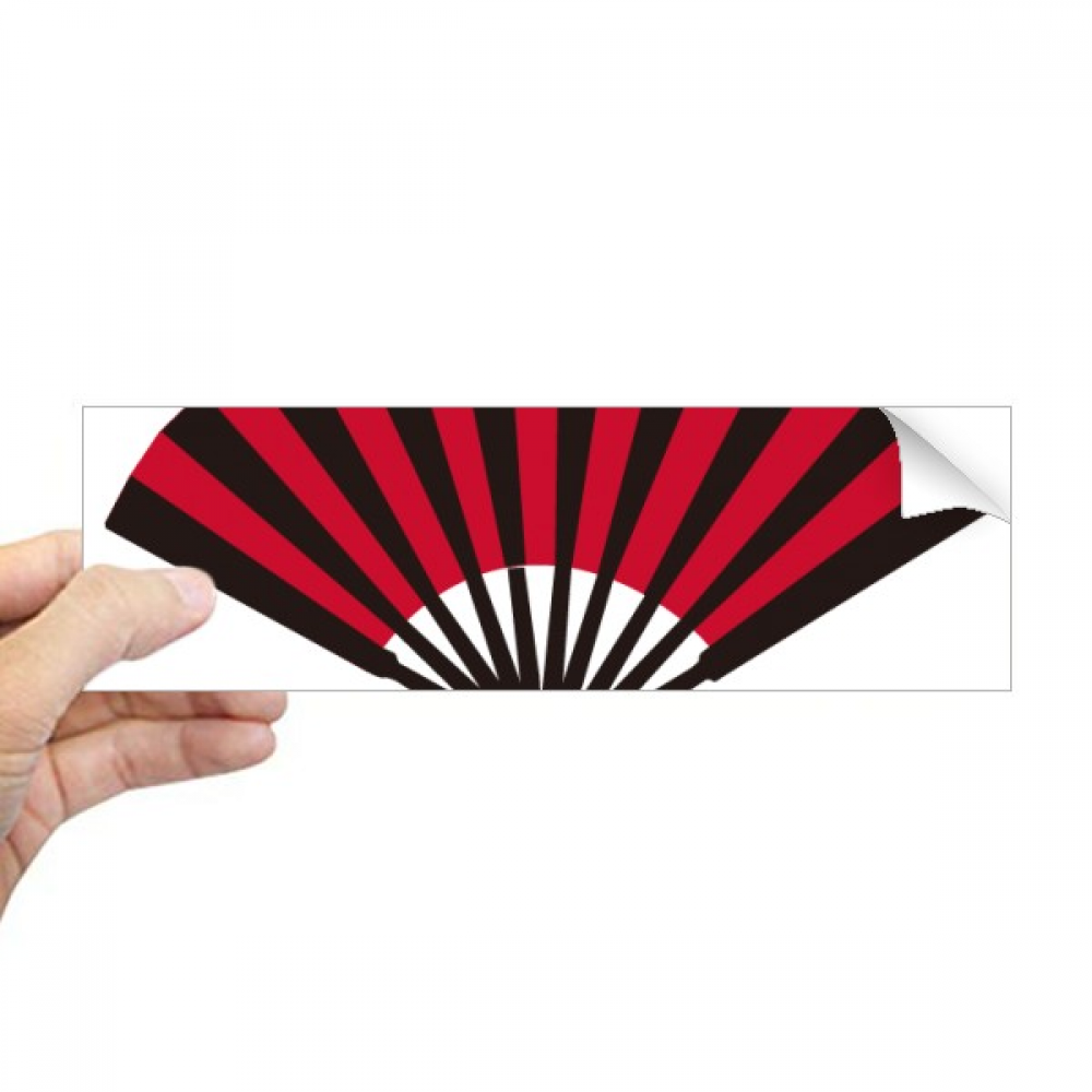 Japanese Red Black Fan Rectangle Bumper Sticker Notebook Window Decal ...