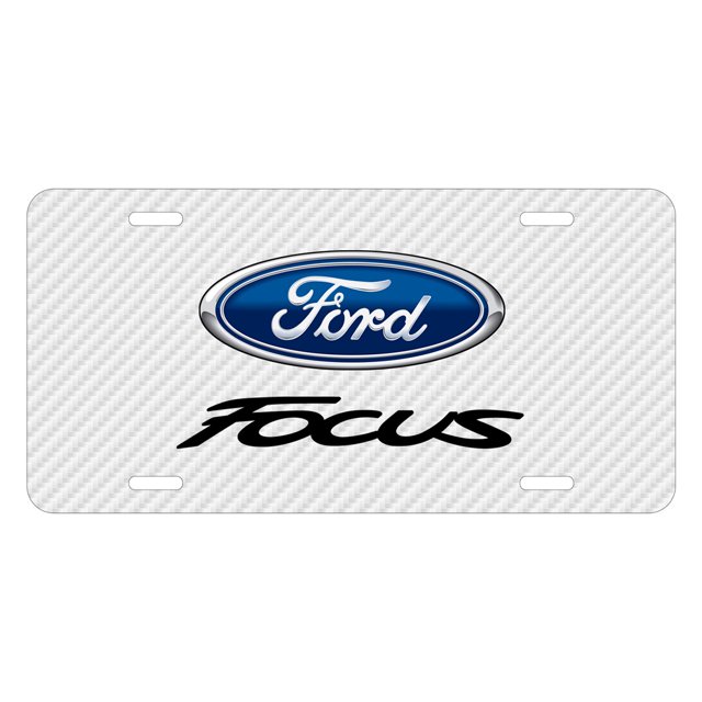 Ford Focus White Carbon Fiber Texture Graphic UV Metal License Plate ...