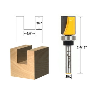 Yonico Round-Nose Template Router Bit - 3/4" W X 5/8" H - 1/4" Shank ...