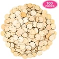 100 Pieces Unfinished Round Wooden Circles with Holes Wood Discs for ...