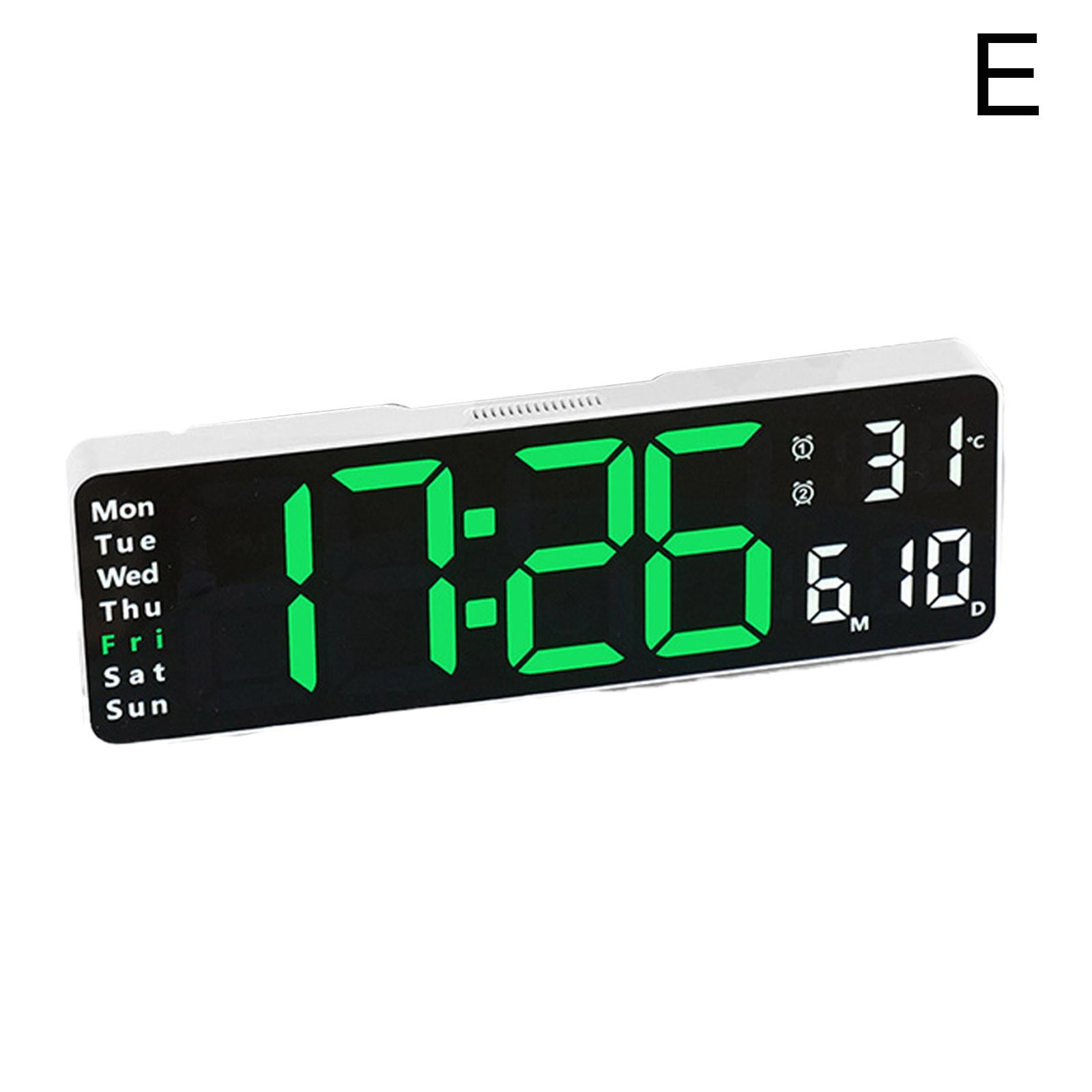13 Inch Large Led Digital Wall Clock Simple Hanging Dual Purpose Remote ...