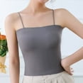 Quixlent Women Padded Scoop Neck Tank Tops Double Line Going Out Basic ...