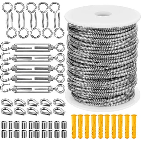 Garden Wire And Cable Railing Kits, 30m/100ft Pvc Coated Heavy Duty 304 Stainless Steel Cable ...