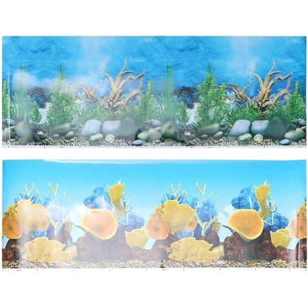 Aquarium Fish Tank Background Decal 3D Double-Sided Wallpaper Fish Tank ...