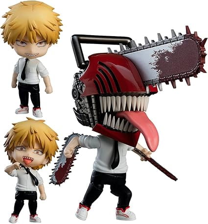 Figura de acción de Chainsaw Man Denji Power Q Version Figura de cara ...