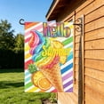 12x18 Inch Double Sided Garden Flag, Hello Summer Rainbow Ice Cream ...