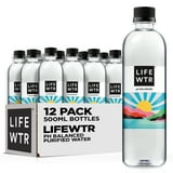 (12 Pack) LIFEWTR Premium Purified Bottled Water, pH Balanced with ...