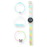 Justice Unisex 4pc Watch Set with Matching Braided Strap and Butterfly ...