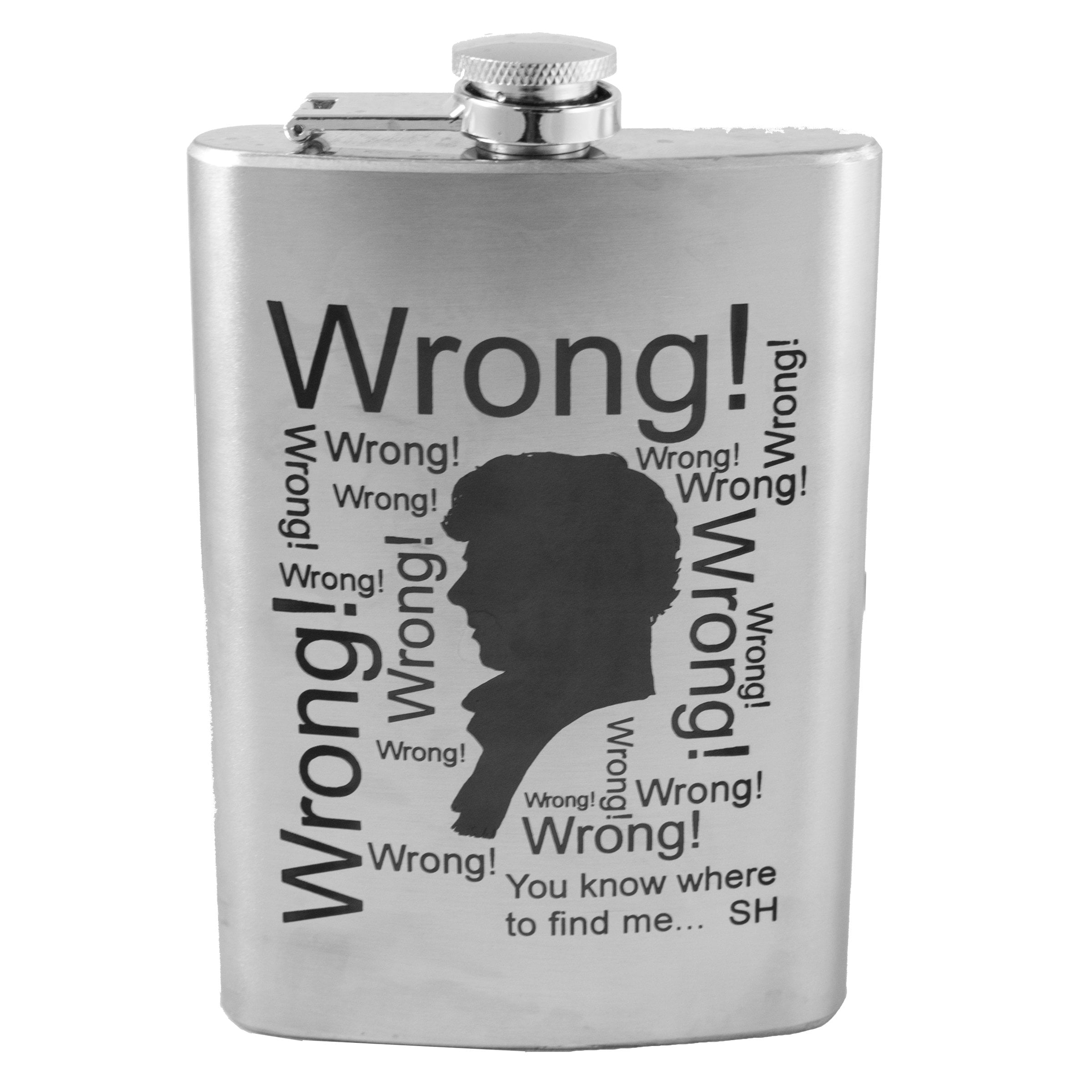 8oz Wrong Flask Laser Engraved - Walmart.com