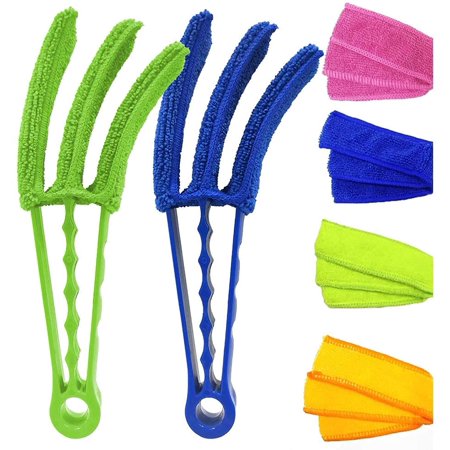 Window Blind Duster Brush 2 Pack with 6 Microfiber Sleeves for Air ...