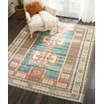 Nourison Madera Tribal Teal Green Area Rug - Walmart.com