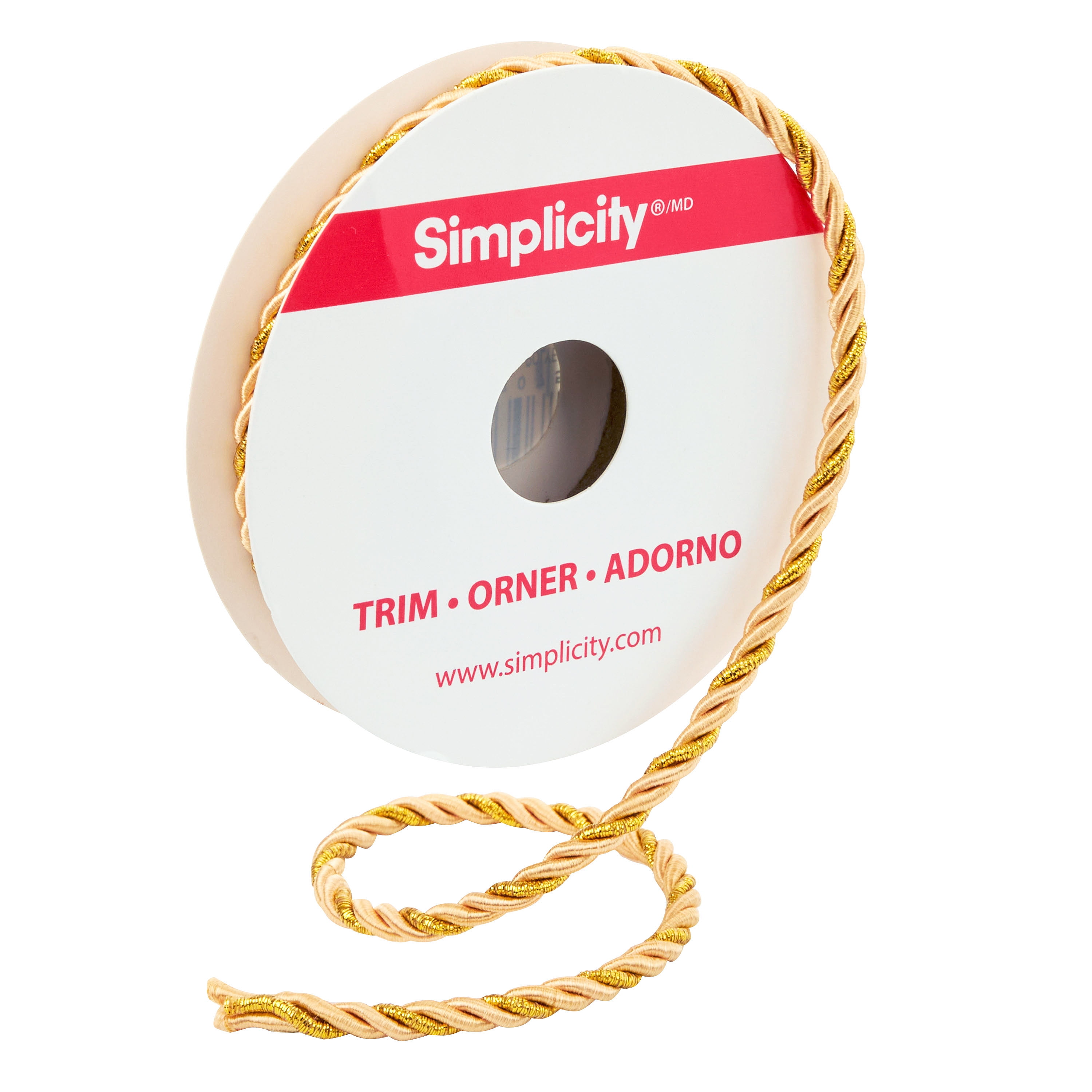 Simplicity Trim, Gold 3/16 inch 3 Ply Twisted Cord Trim Great for ...