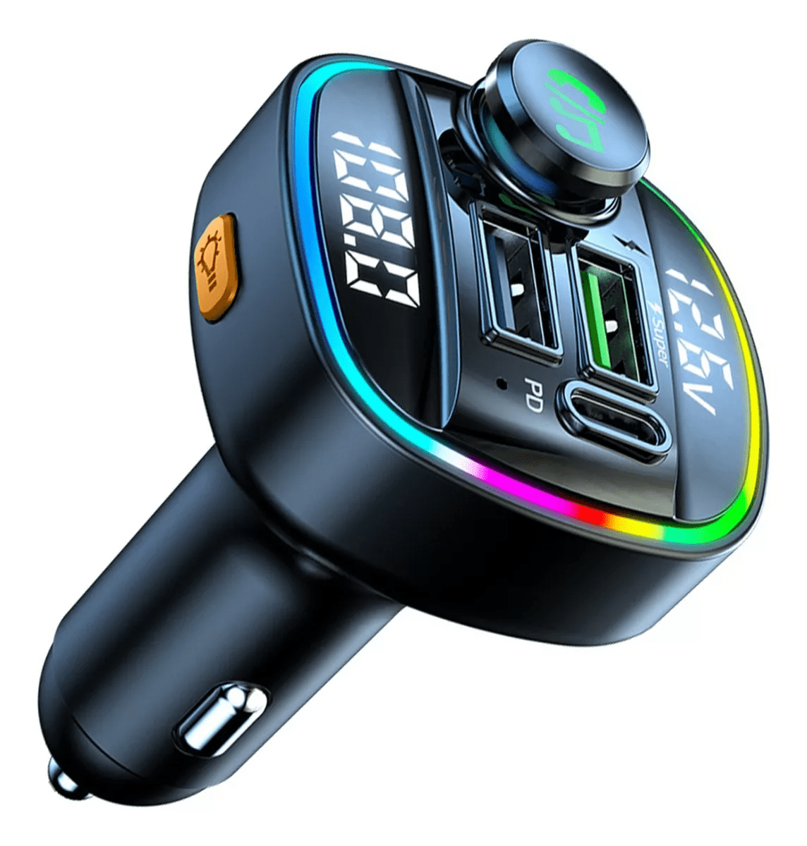 Transmisor Fm Bluetooth 5.0 Modulador De Radio De Coche Mano negro ...