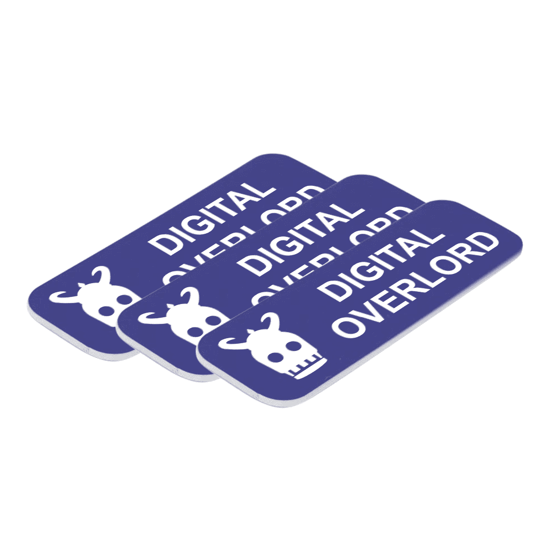 Digital Overlord 1" x 3" Name Tags, Stock Badges, Blue, (3 Pack ...