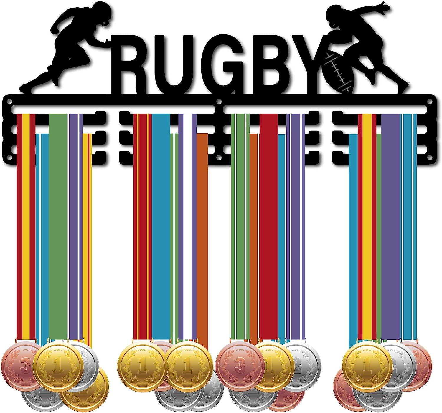 Rugby Medal Hanger Display Sports Medal Holder Over 60+ Medals Award ...