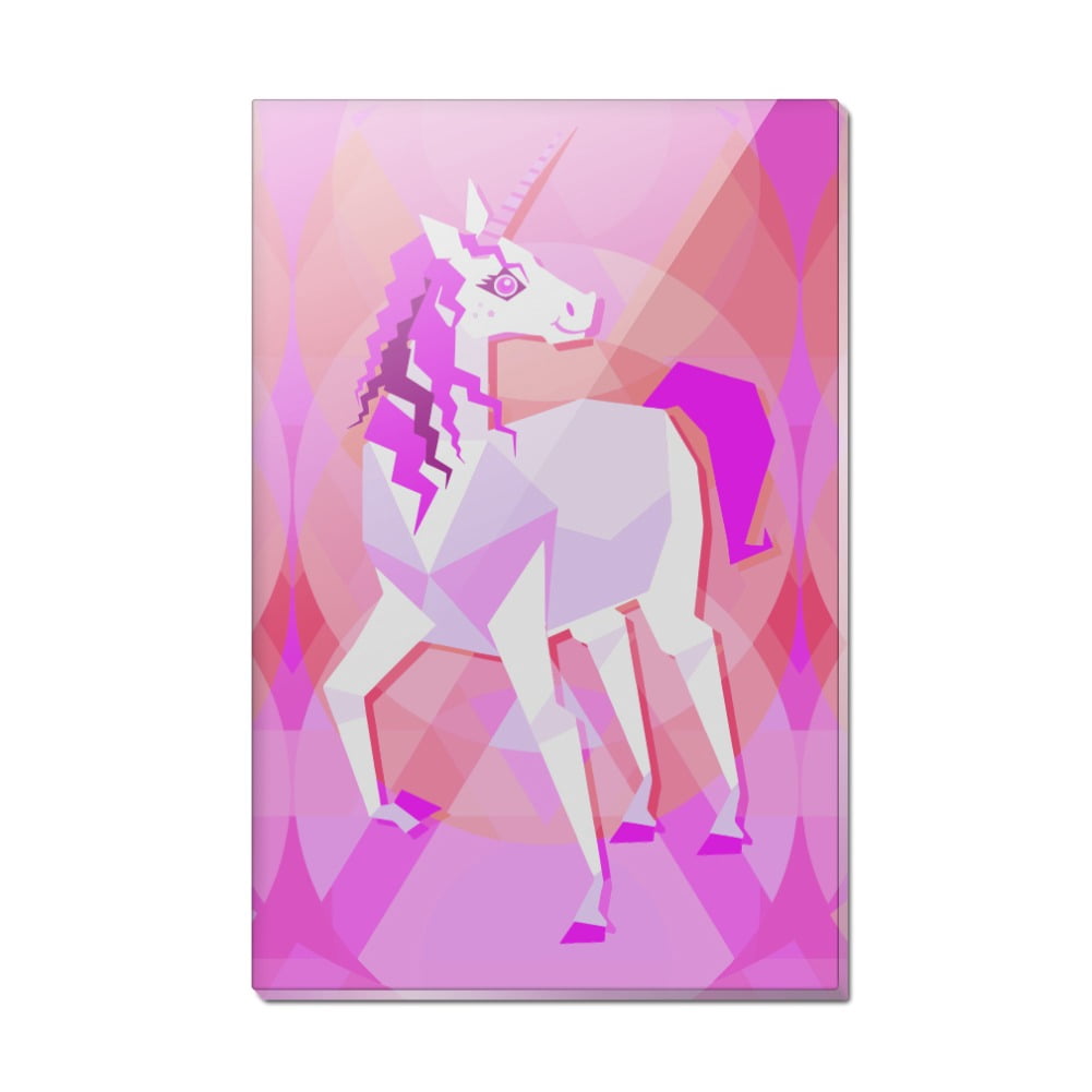 Geometric Pink Unicorn Fantasy Rectangle Acrylic Fridge Refrigerator ...