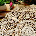 10 Inch Handmade Crochet Cotton Lace Round Table Placemats - Beige ...