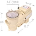 XtremepowerUS 1/2HP Above Ground Pool Pump, High-Flow 3240GPH, Clear ...