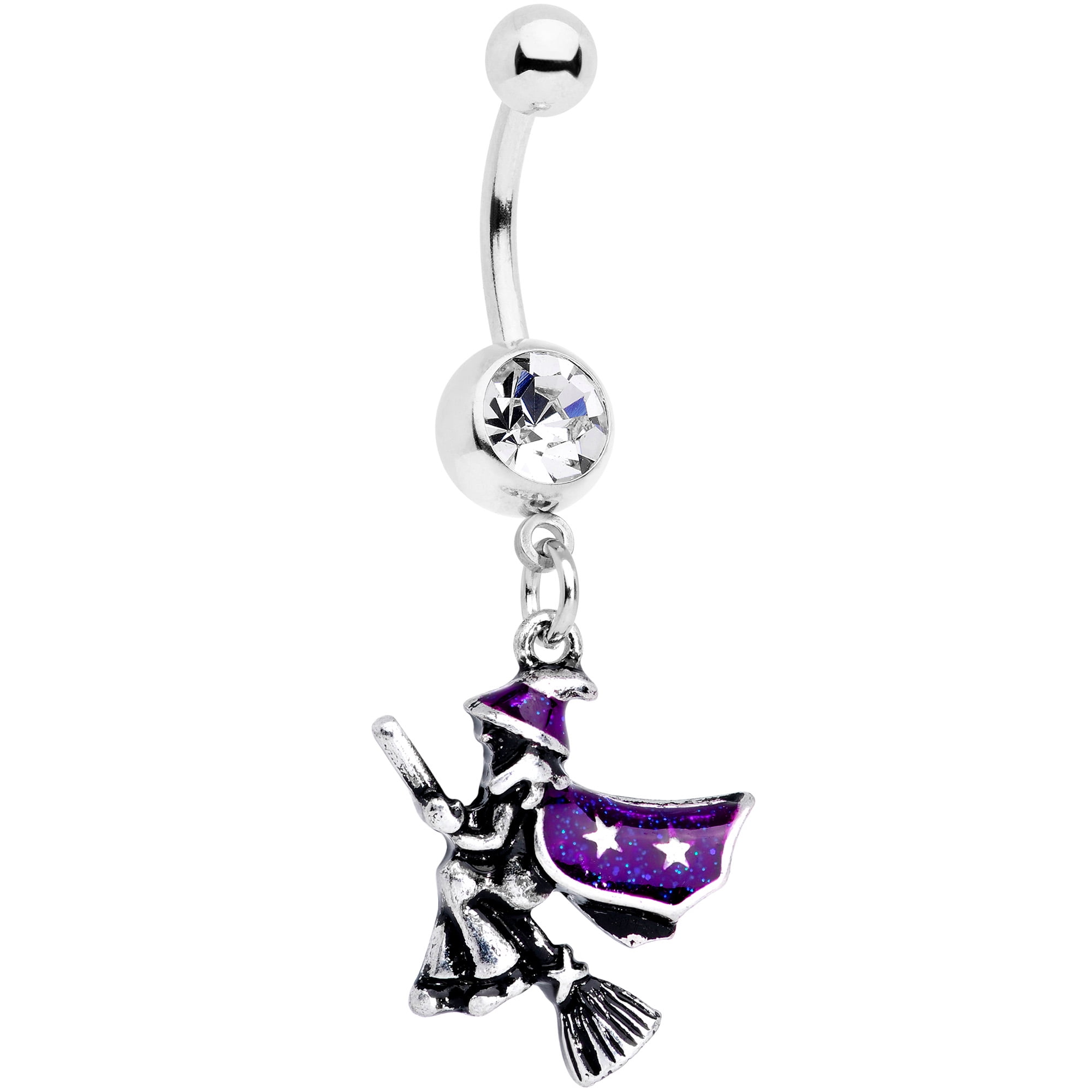 Body Candy Womens 14g 316l Steel Navel Ring Piercing Clear Accent