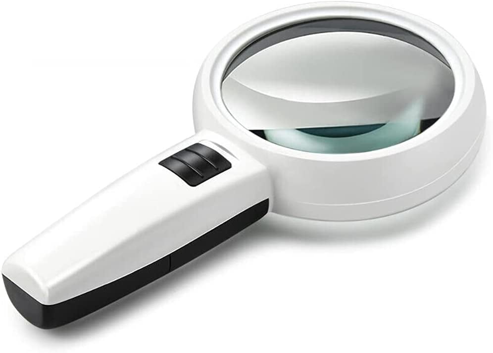 Lupa con luz, lupa de mano grande 30X Lupa iluminada con 3 LED para ...