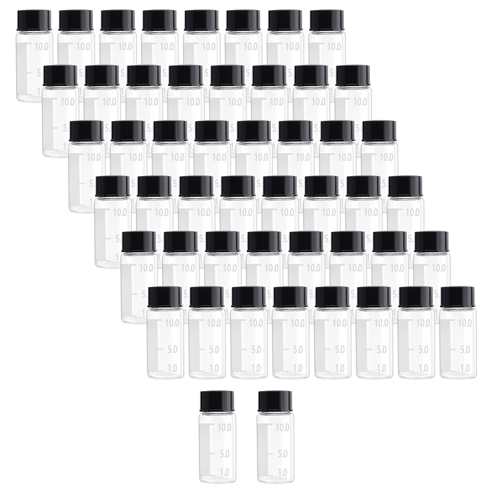 10ml Clear Glass Bottles Vial with Scale Write Patch Clear Liquid ...