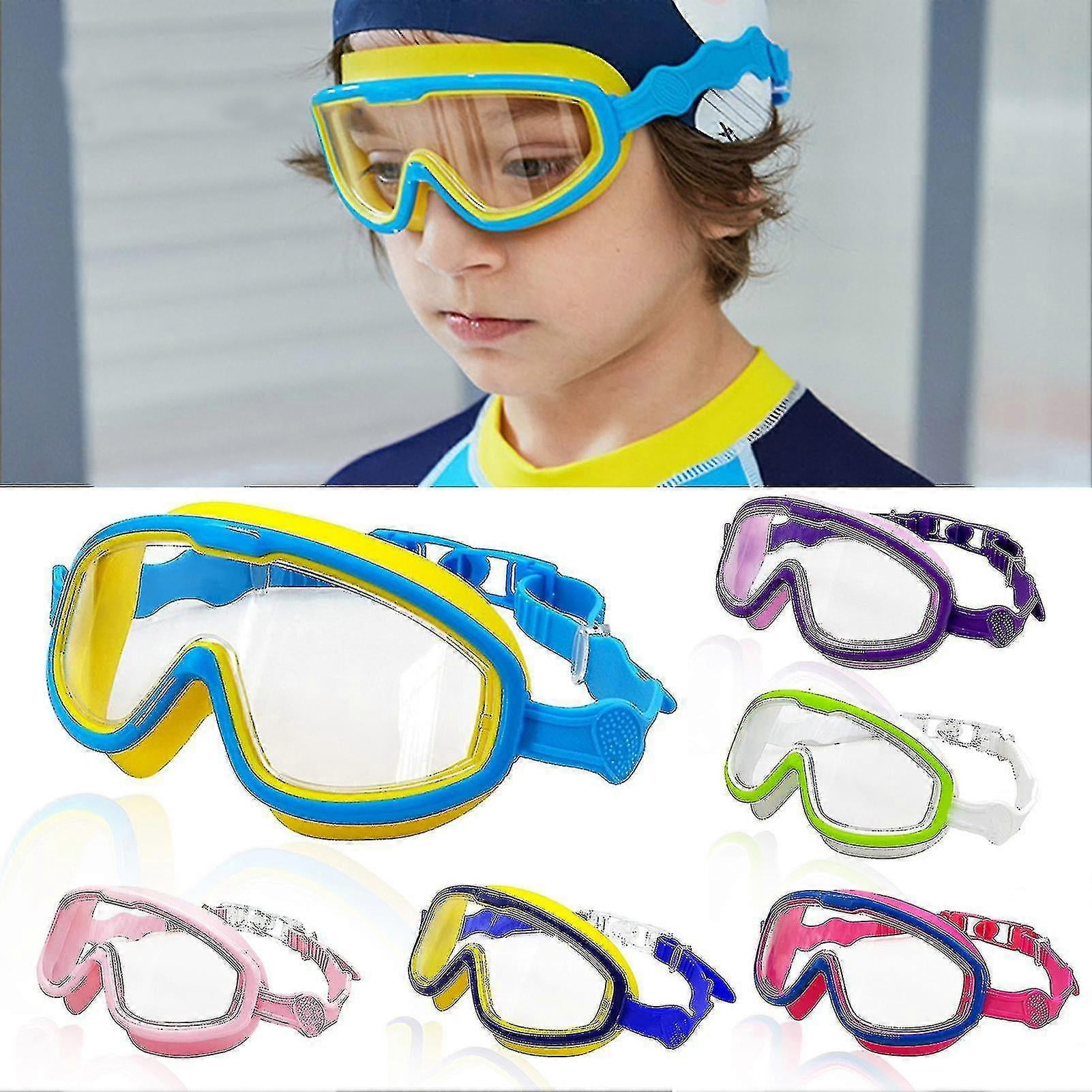 Big Frame Kids Swim Goggles Anti Fog Wide View Swimming Gear For Boys ...