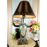 Rustic Western Plains Bison Buffalo Table Lamp on Sloped Rocks by Tree ...