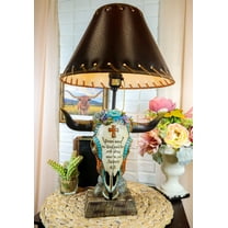 Rustic Western Plains Bison Buffalo Table Lamp on Sloped Rocks by Tree ...
