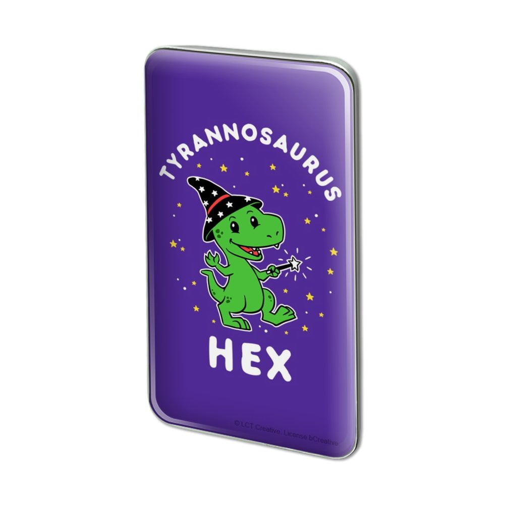 Tyrannosaurus Hex T-Rex Wizard Witch Funny Humor Metal Rectangle Lapel ...