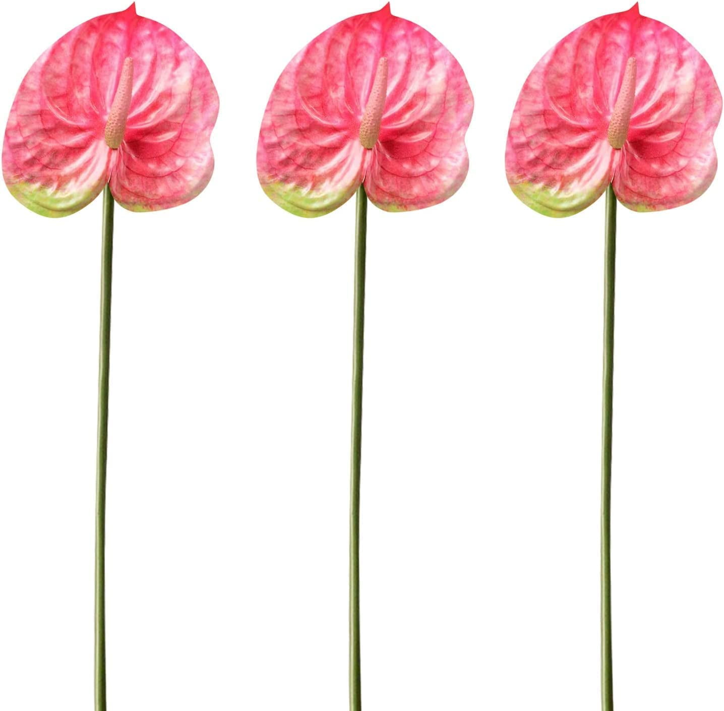HAOSHICS 22 "Artificial Anthurium Lily Flowers Permanent Flower,3 Pcs ...