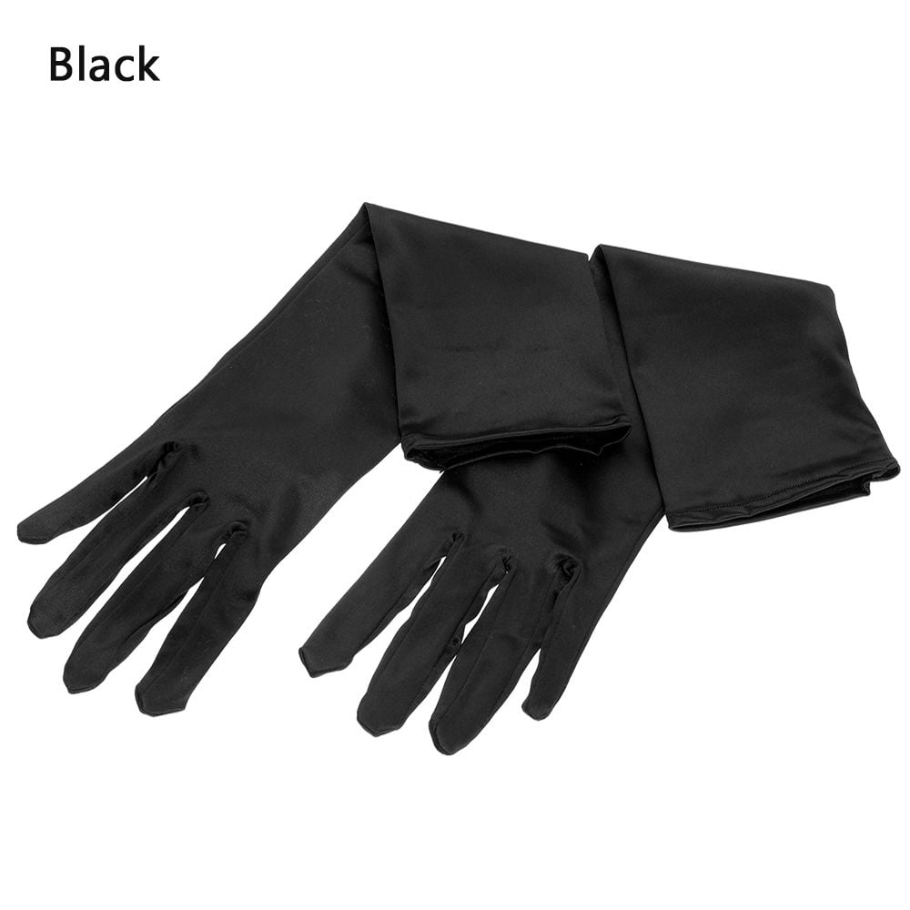 Women Wedding Opera Bridal Flapper Gloves Wrist Stretch Satin Finger ...