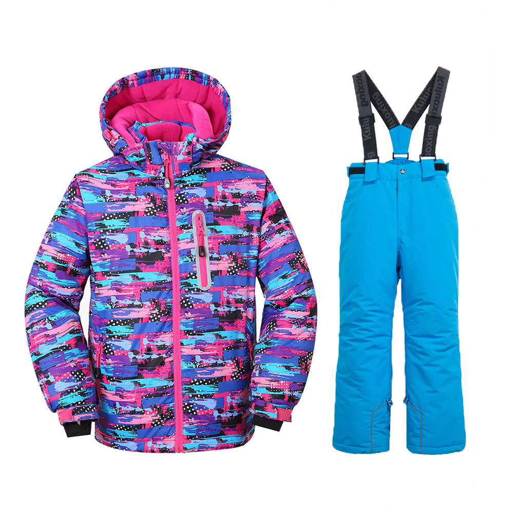 YEEFINE Girl's Insulated Skisuit Set, Winter Thicken Hooded Warm ...