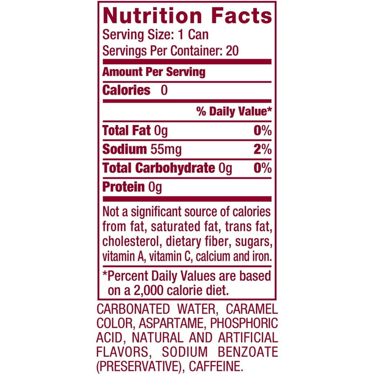 Dr Pepper Nutrition Label