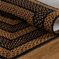 VHC Brands Black & Tan Braided Jute Runner Rug, Non-Skid Pad, Rectangle ...