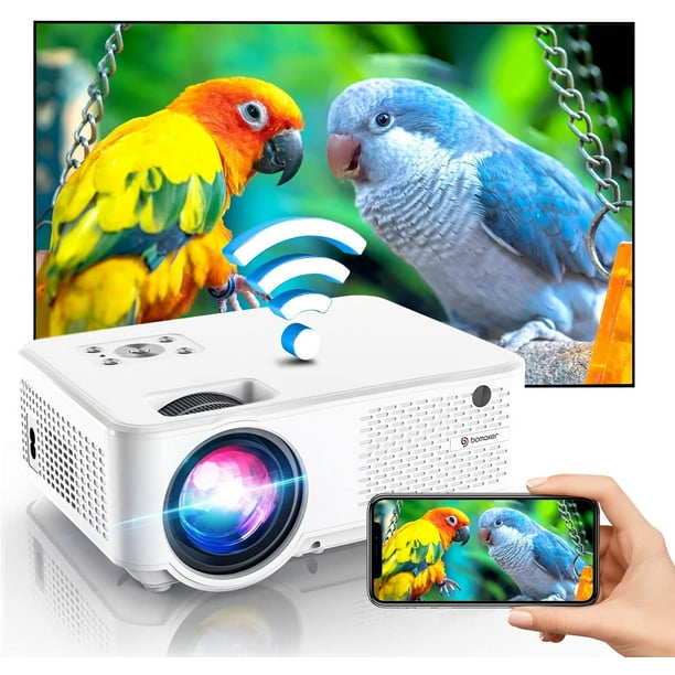 Bomaker 2021 NEWEST 1080P HD Mini Projector, 200 ANSI Lumen, WIFI ...