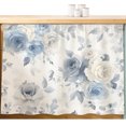 Blue White Floral Small Cabinet Curtains 9.5"W x 11.4"L, Botanical ...