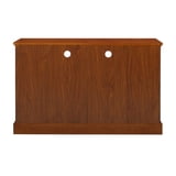 Pemberly Row Highboy Style Wooden TV Stand with Doors, Brown Cabinet ...